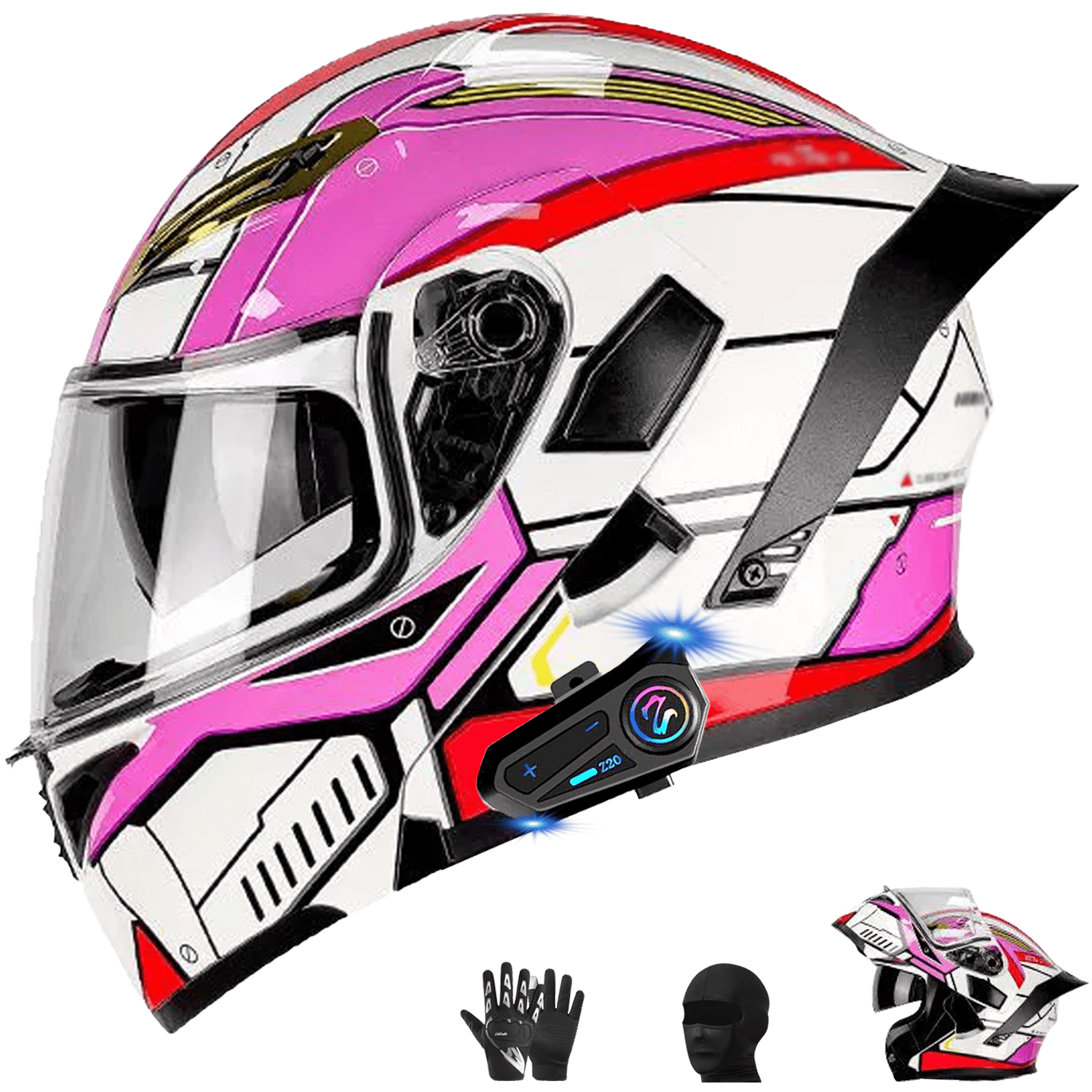 Womens Motorcycle Helmet,Full Face Motorbike Helmet,Motorcycle Modular ...