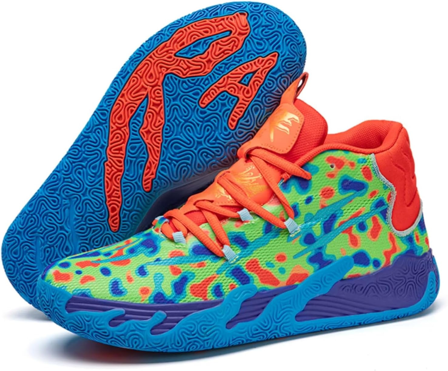 Womens Multicolour Lace Up Fashion Sneaker High-Top Casual Breathable ...