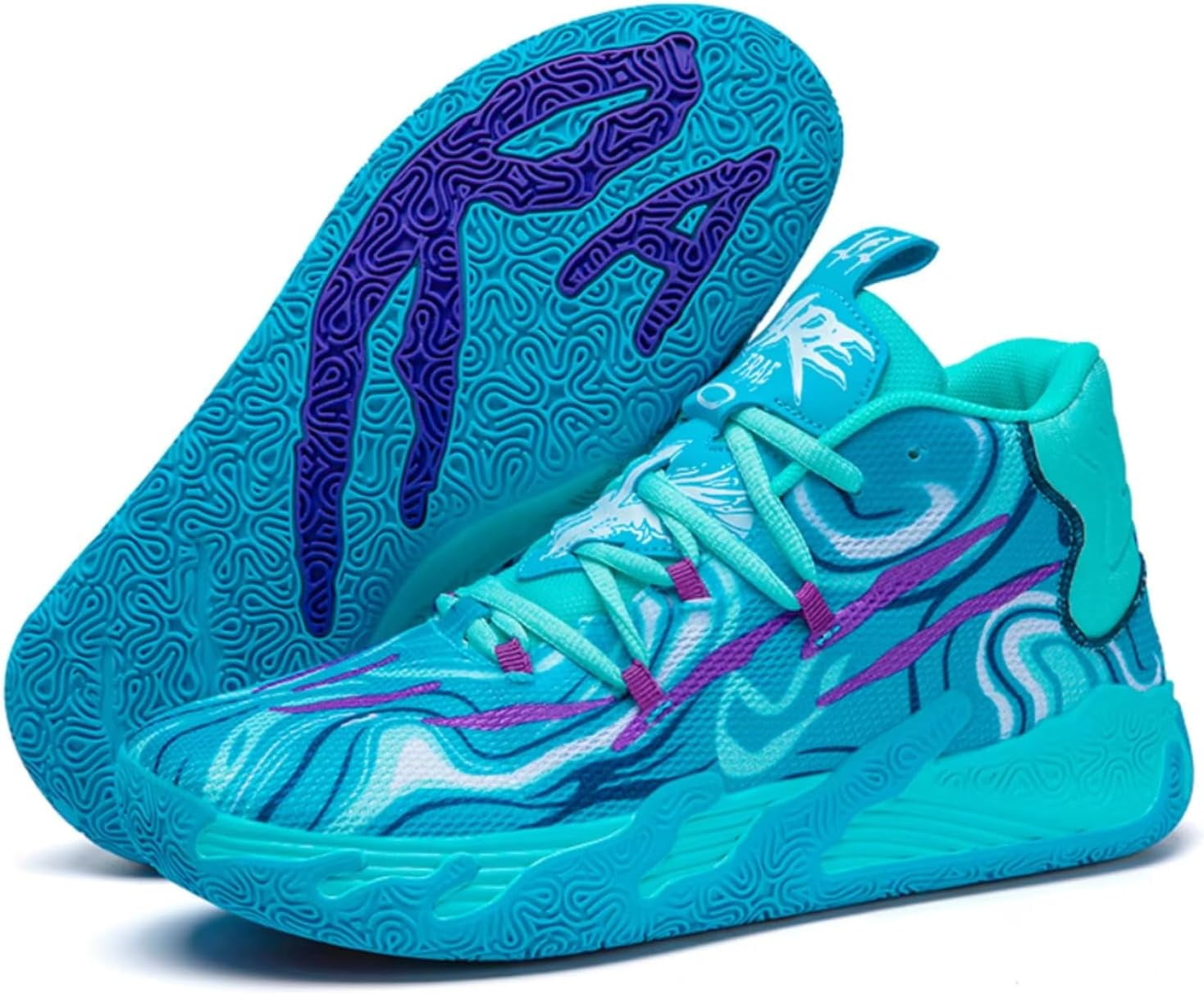 Womens Multicolour Lace Up Fashion Sneaker High-Top Casual Breathable ...