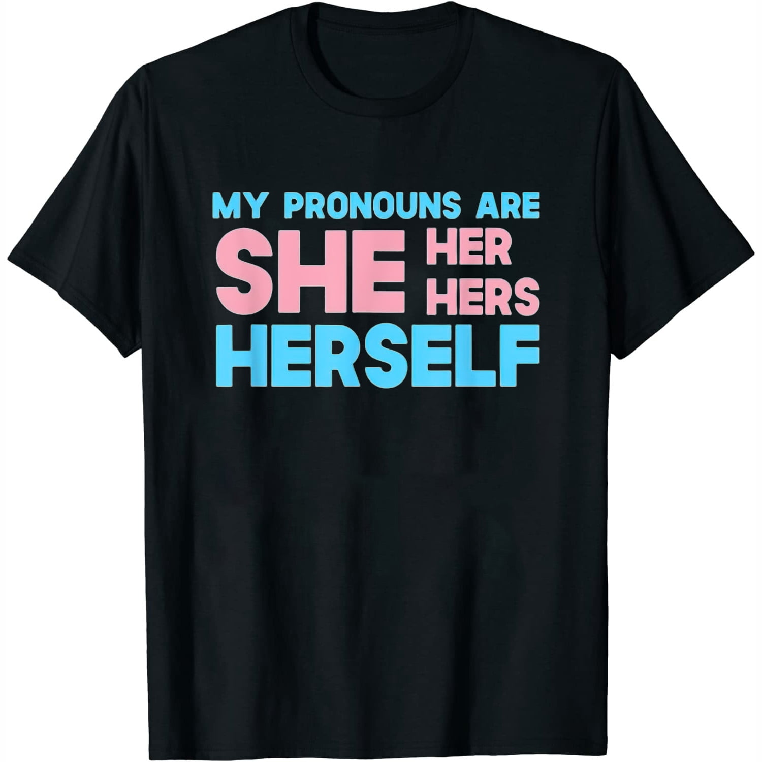 Womens My Pronouns Are She Her Hers Shirt Transgender Lgbtq Pride Black ...