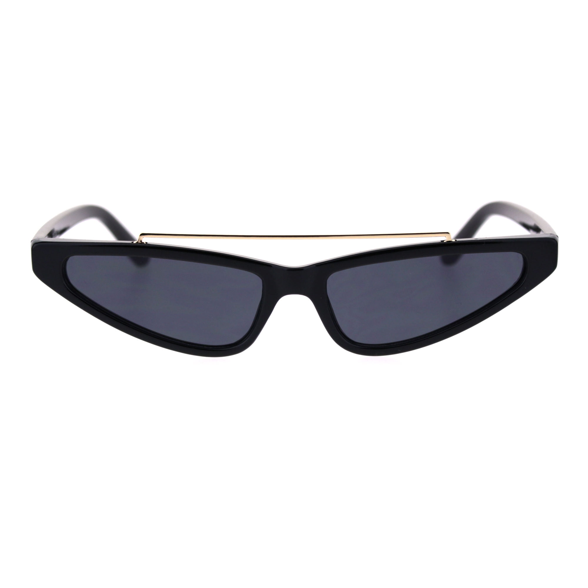 Womens Narrow Triangular Flat Top Metal Bridge Plastic Cateye ...