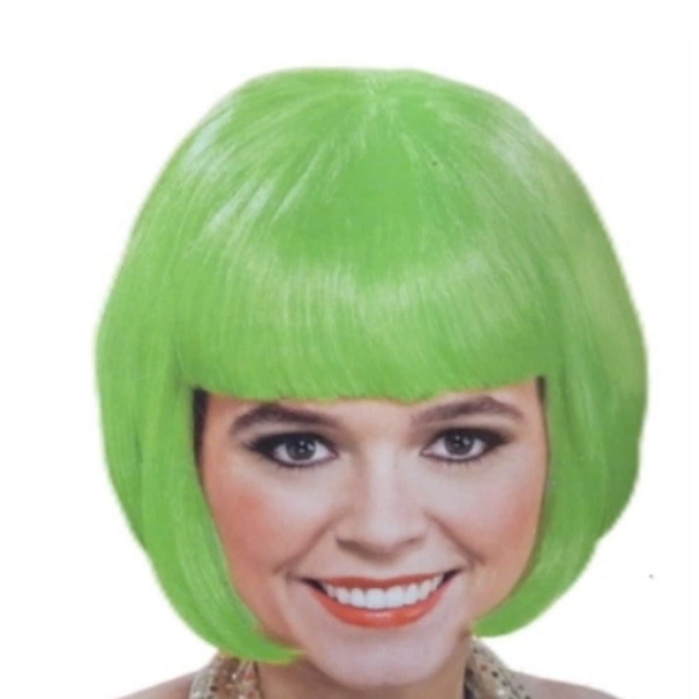 Womens Neon Green Bob Supermodel Wig with Bangs - Walmart.com