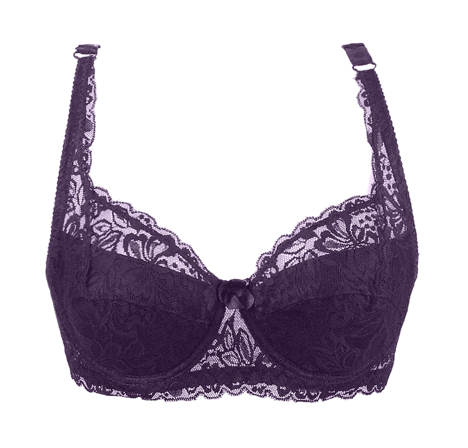 Womens No Underwire Full Coverage Bras Lace Mesh Wireless Adjustable ...