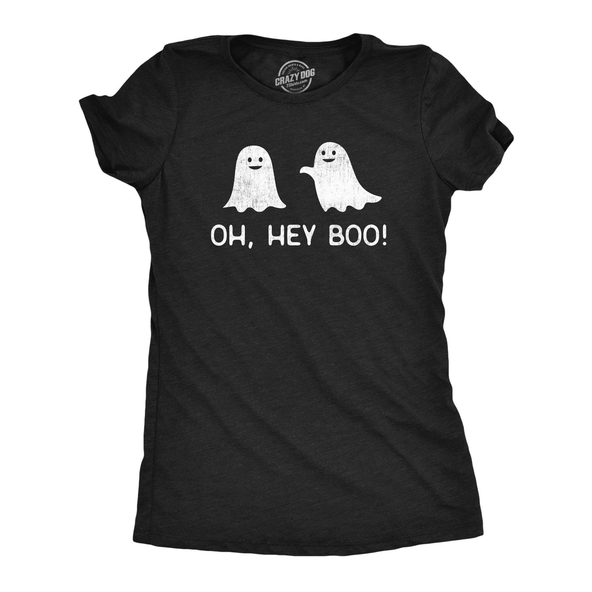 Crazy Dog T-Shirts Women's Oh Hey Boo Funny Halloween Party Ghost Tee ...