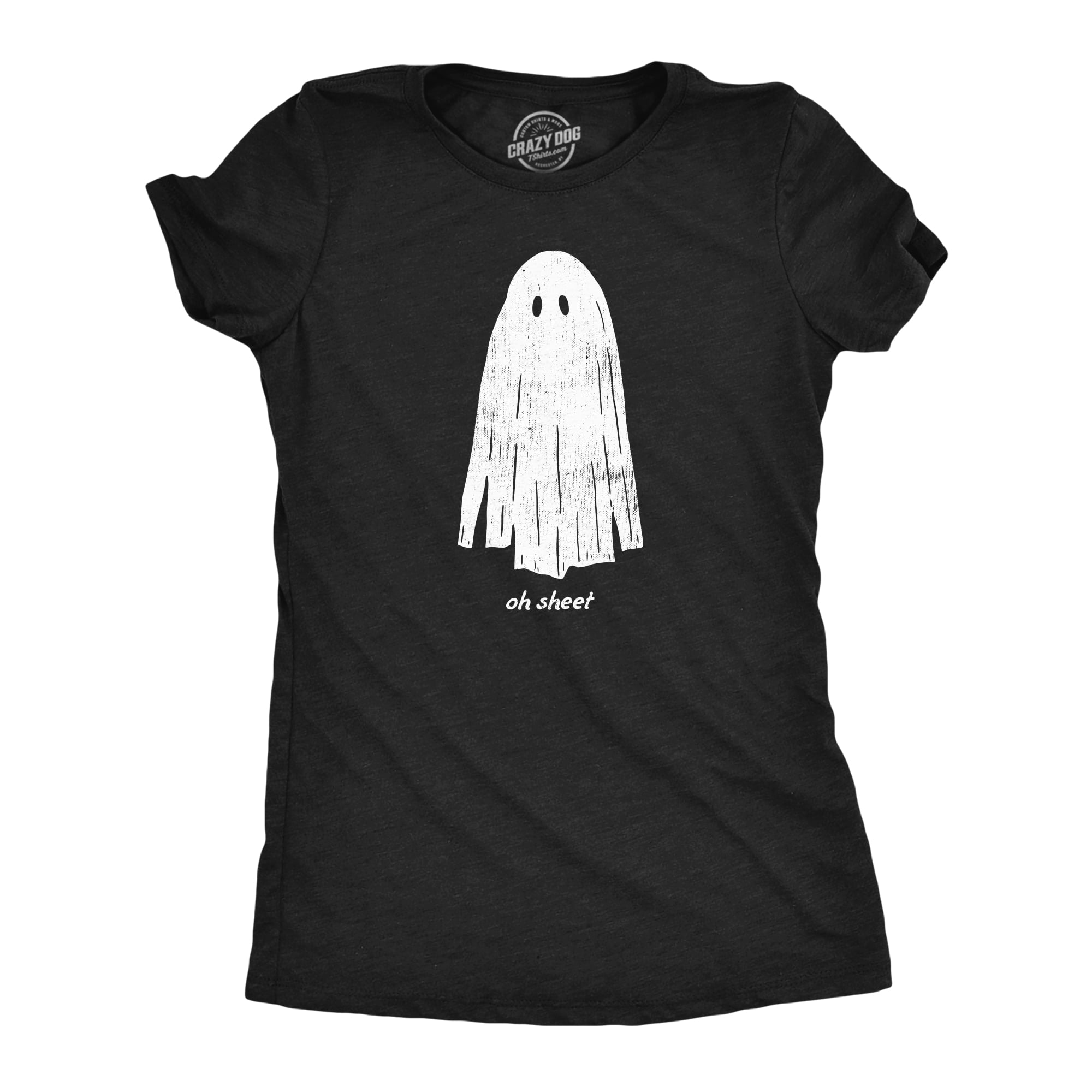 Womens Oh Sheet T Shirt Funny Spooky Halloween Party Ghost Bedsheet ...