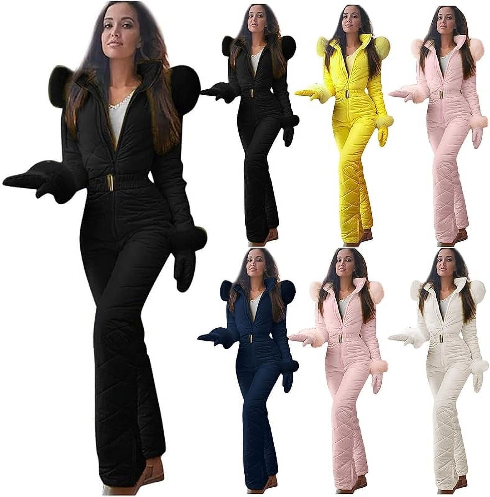 Womens One Piece Ski Suits Waterproof Windproof Snowsuits Men Insulated ...
