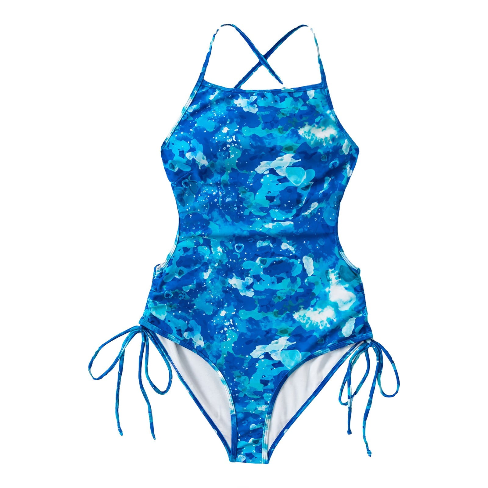 Womens One Piece Swimsuits Sexy Printing Bikini High Waisted Swimsuit