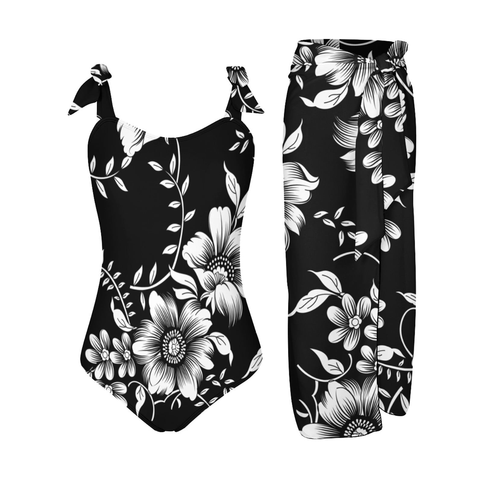 Womens One Piece Swimsuits Women Floral Print 1 Piece Swimwear 1 Piece