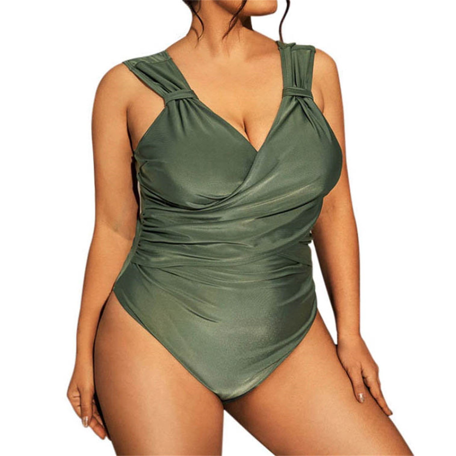 Womens One Piece Swimsuits Womens Sexy Solid Color Tight Large Size