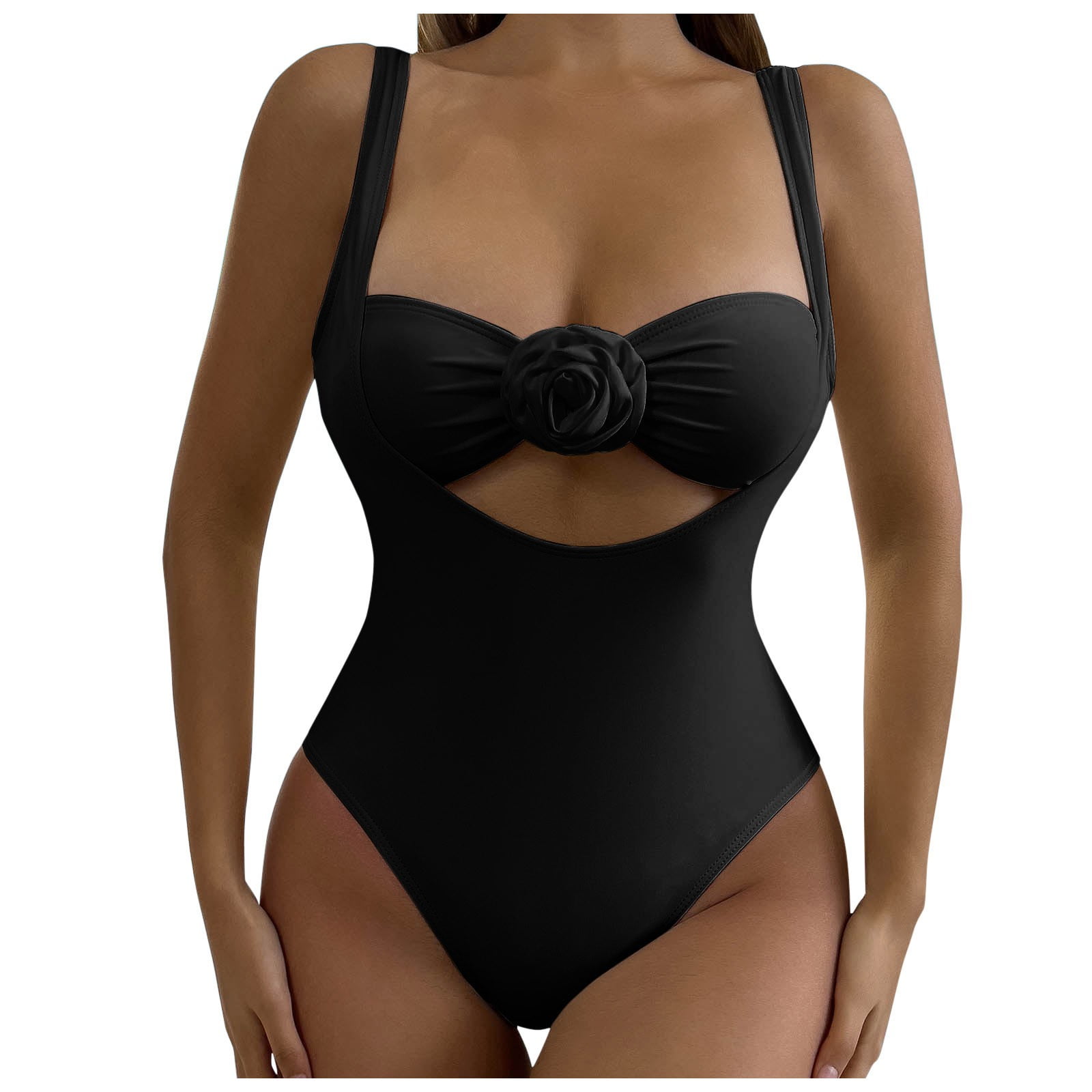 Womens One Piece Swimsuits Womens Summer Fashion Solid Color One