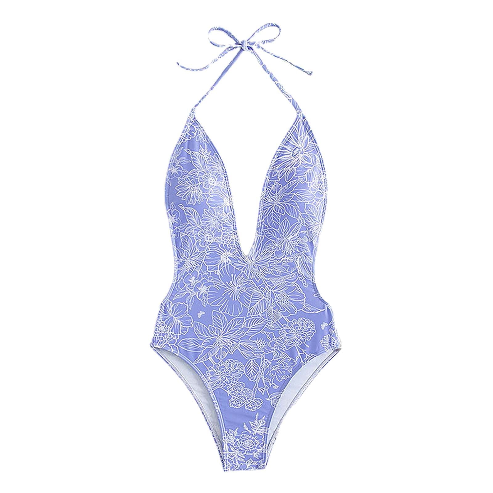 Womens One Piece Swimsuits Womens Summer Sexy Swimwear Backless V Neck