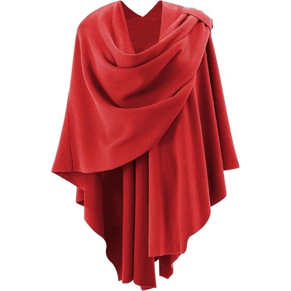 Womens Open Front Poncho Sweater Wrap Topper Knitted Elegant Shawls ...