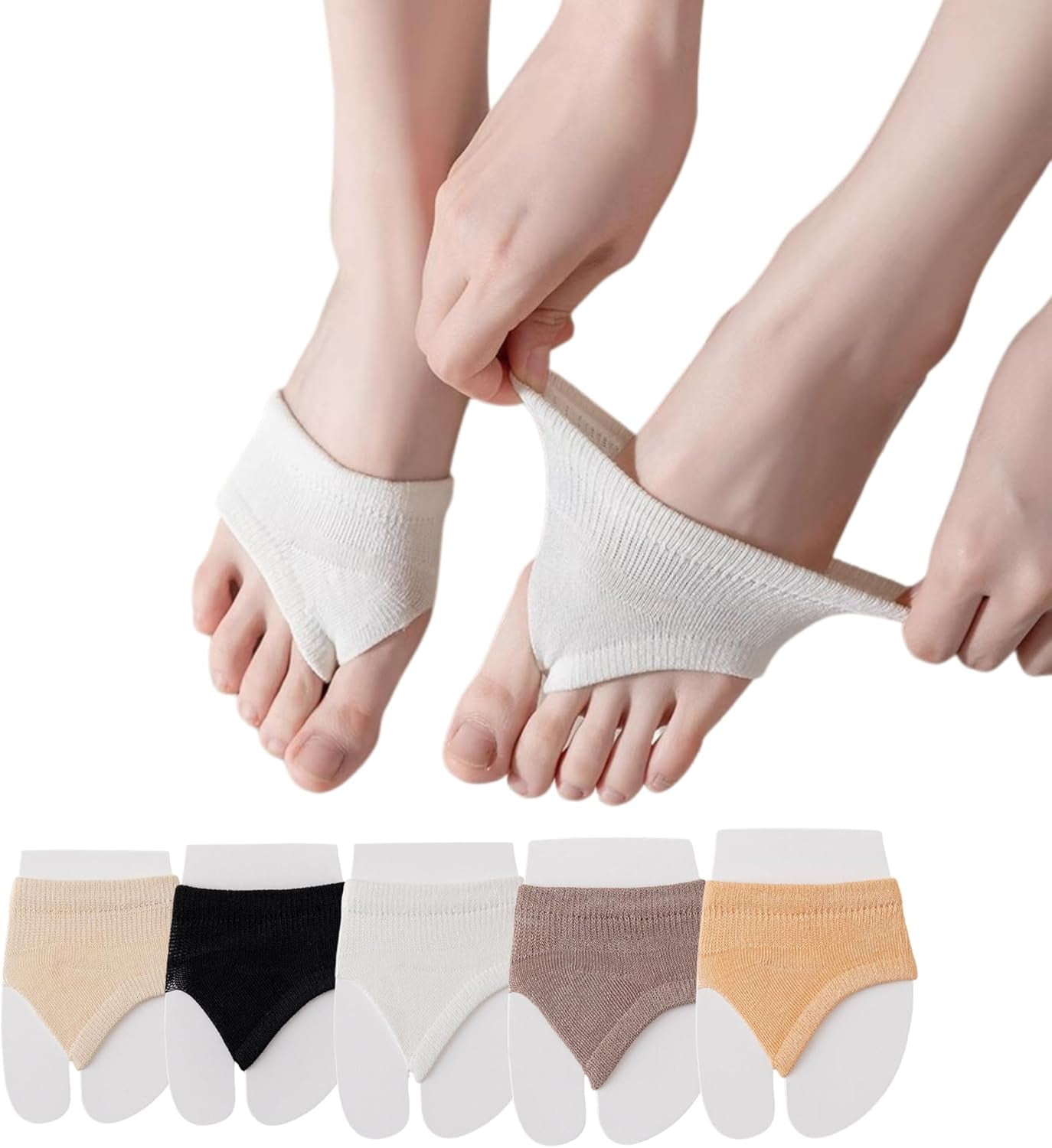 Womens Open Toe Half Socks Peep Toe Topper Sock for Sandal Mule Flip ...