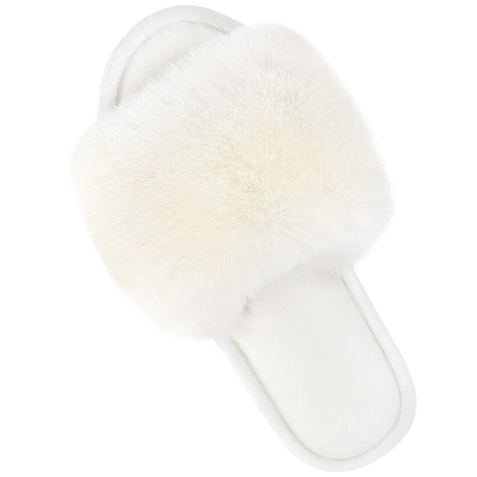 Womens Open Toe Slippers Cozy Furry Spa Flat Fluffy Fuzzy Indoor House ...