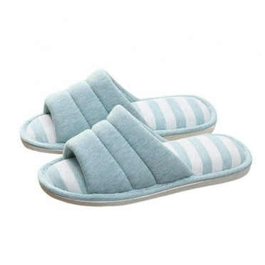 Floopi Women's Open Toe Soft Knit Slide W/Embroidery Stitch Jersey ...