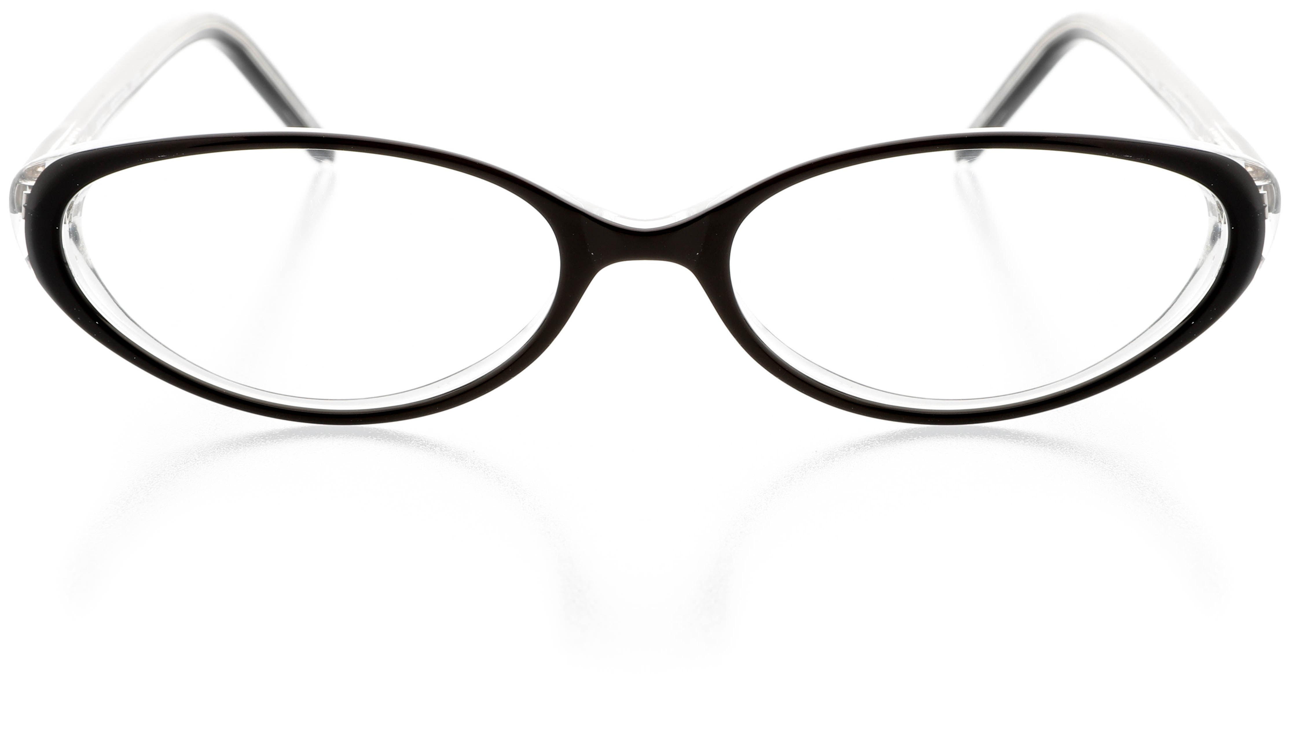 Womens Optical Eyewear - Oval Shape, Plastic Full Rim, Black Crystal ...