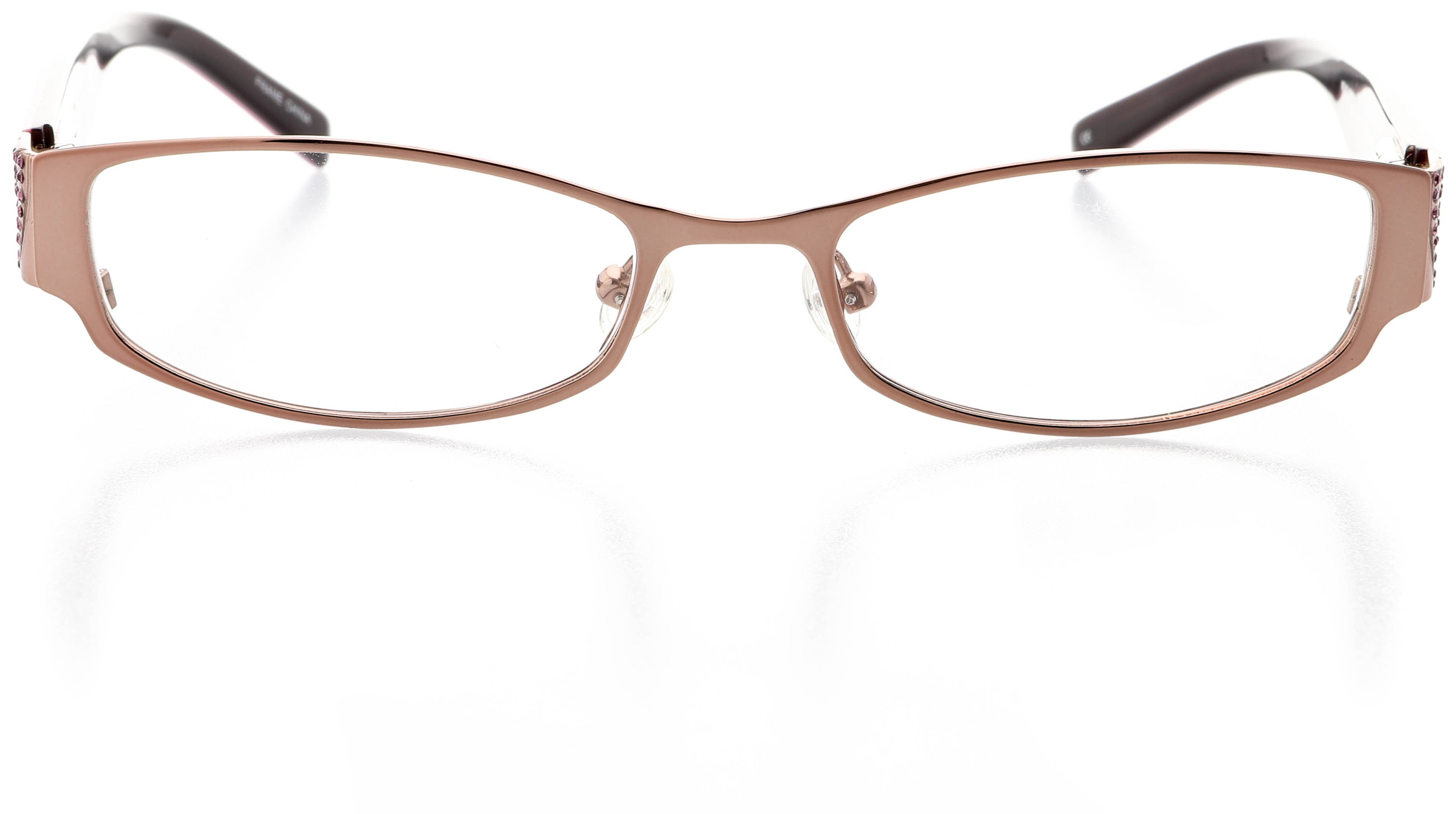 Womens Optical Eyewear - Rectangle Shape, Metal Full Rim, Pink Saphire ...
