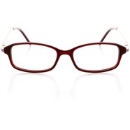 Womens Optical Eyewear - Rectangle Shape, Metal Full Rim, Ruby Gunmetal ...