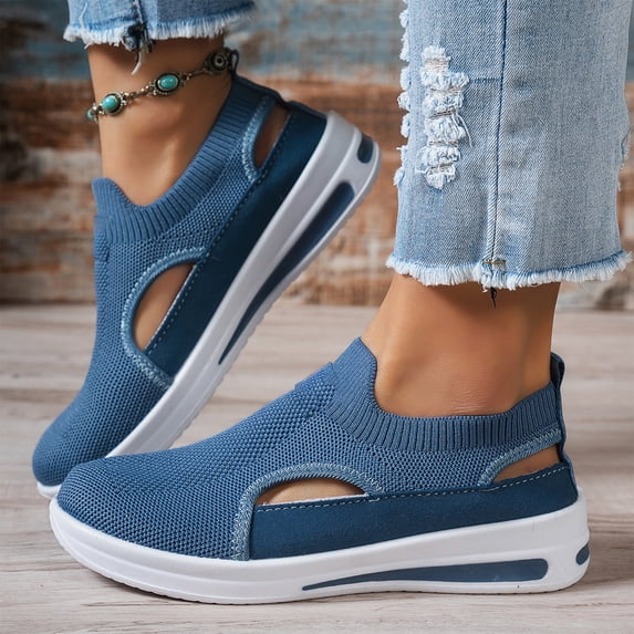 Womens Orthopedic Shoes with Arch Support Stretch Knit Mesh Breathable ...