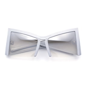 Womens Oversized Triangular 80s Vibe Thick Temple XL Cat Eye Sunglasses ...