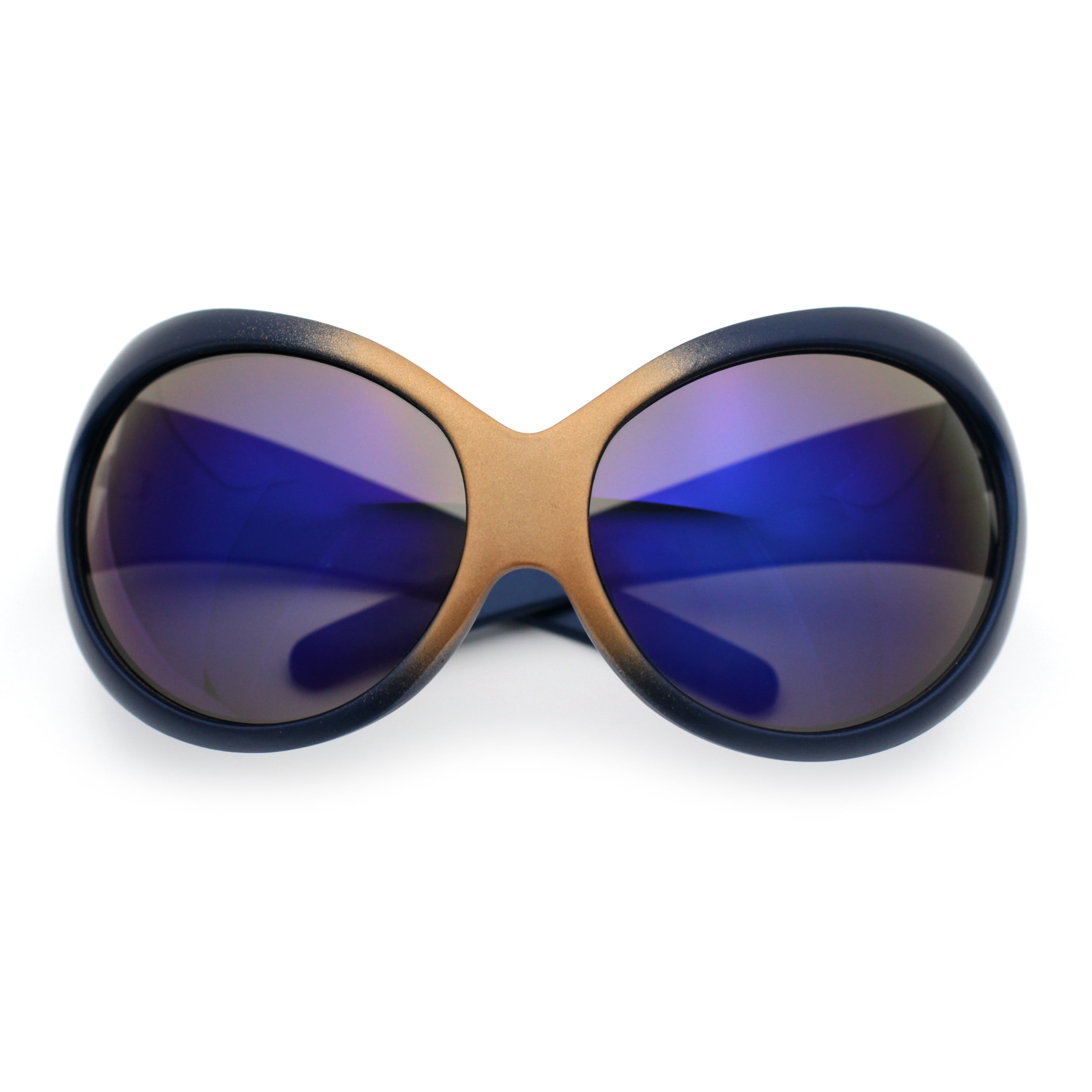 Womens Oversized Oval Wrap Around High Temple Goggle Plastic Sport ...