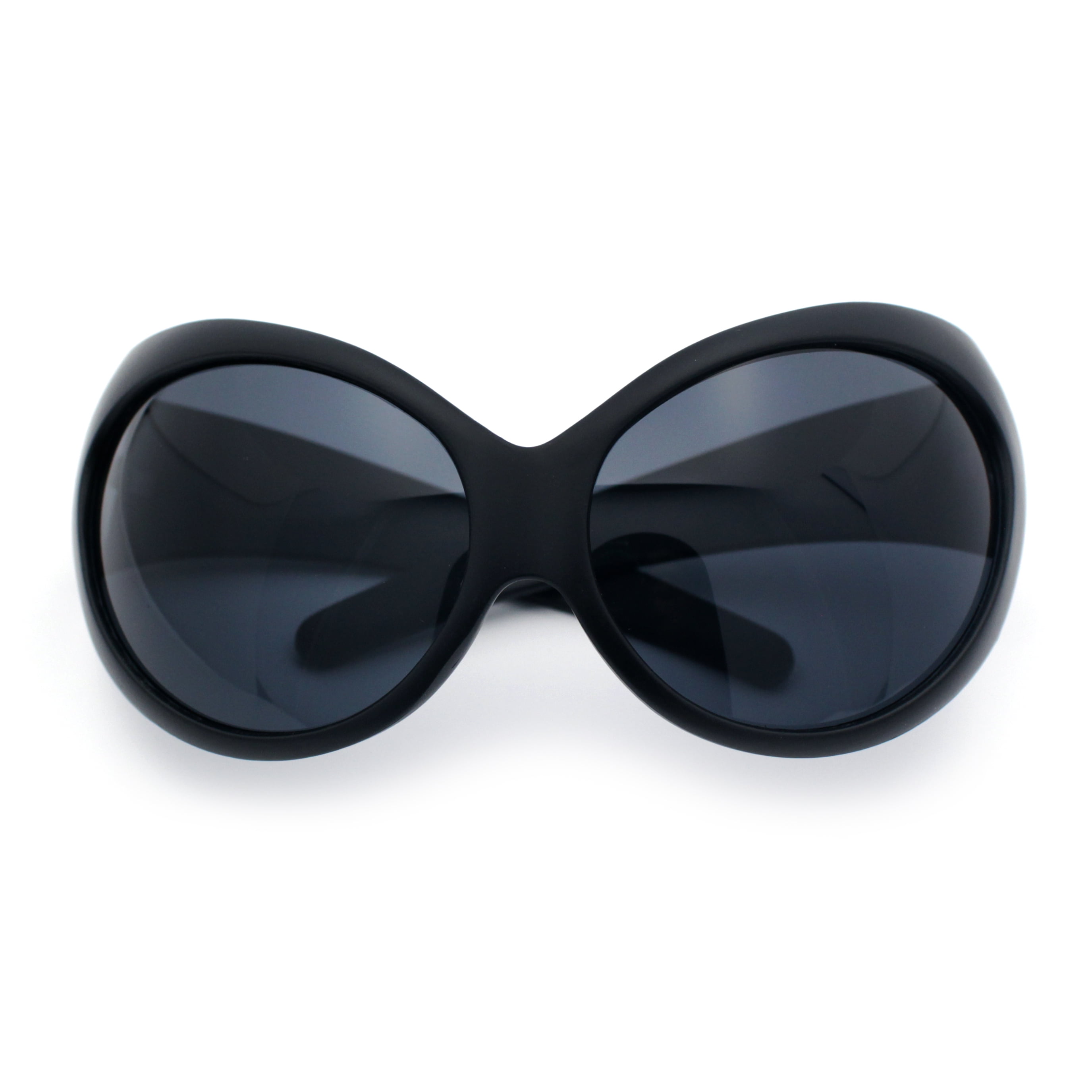 Womens Oversized Oval Wrap Around High Temple Goggle Plastic Sport ...
