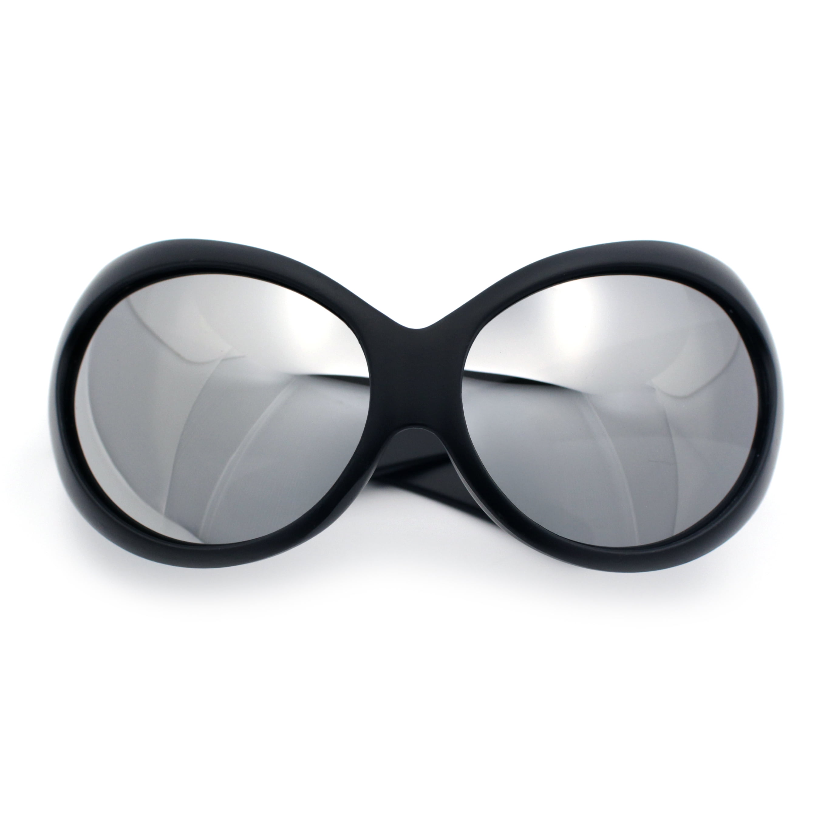 Womens Oversized Oval Wrap Around High Temple Goggle Plastic Sport ...