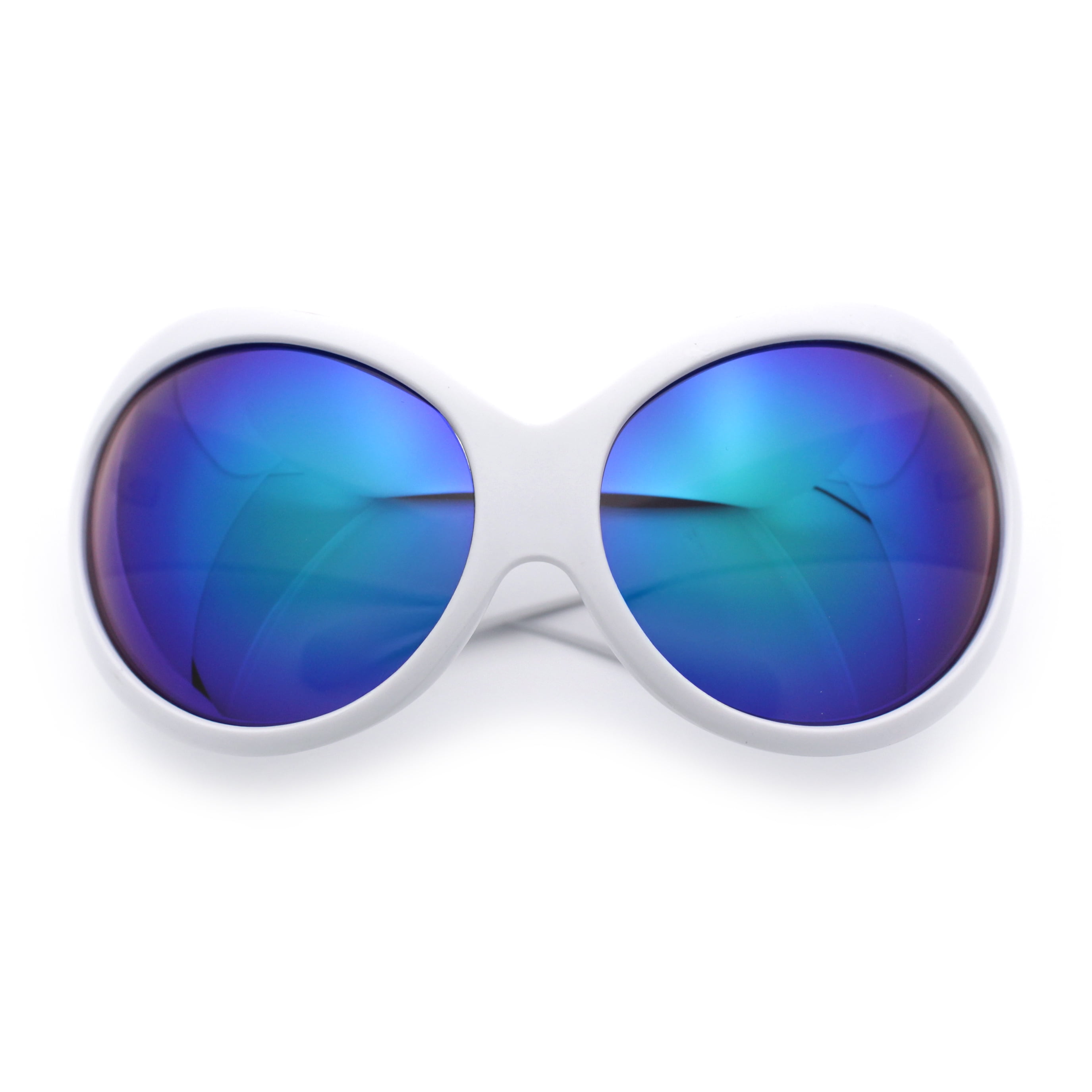 Womens Oversized Oval Wrap Around High Temple Goggle Plastic Sport ...