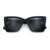 Mod Rounded Rectangular Stylish Minimal Retro Sunglasses Khaki - Black ...