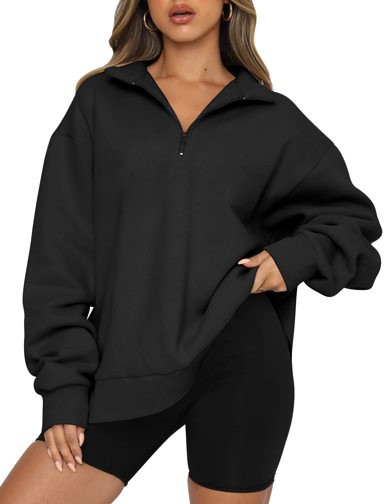 Sunbs Womens Oversized Sweatshirts Half Zip Pullover Fall Fashion