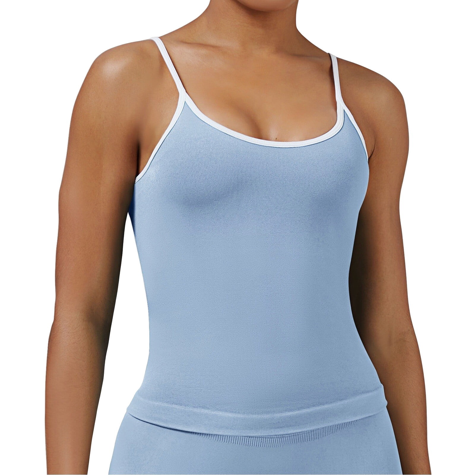 Womens Oversized Tank Top Sleeveless Solid Color Crew Neck T Shirt ...