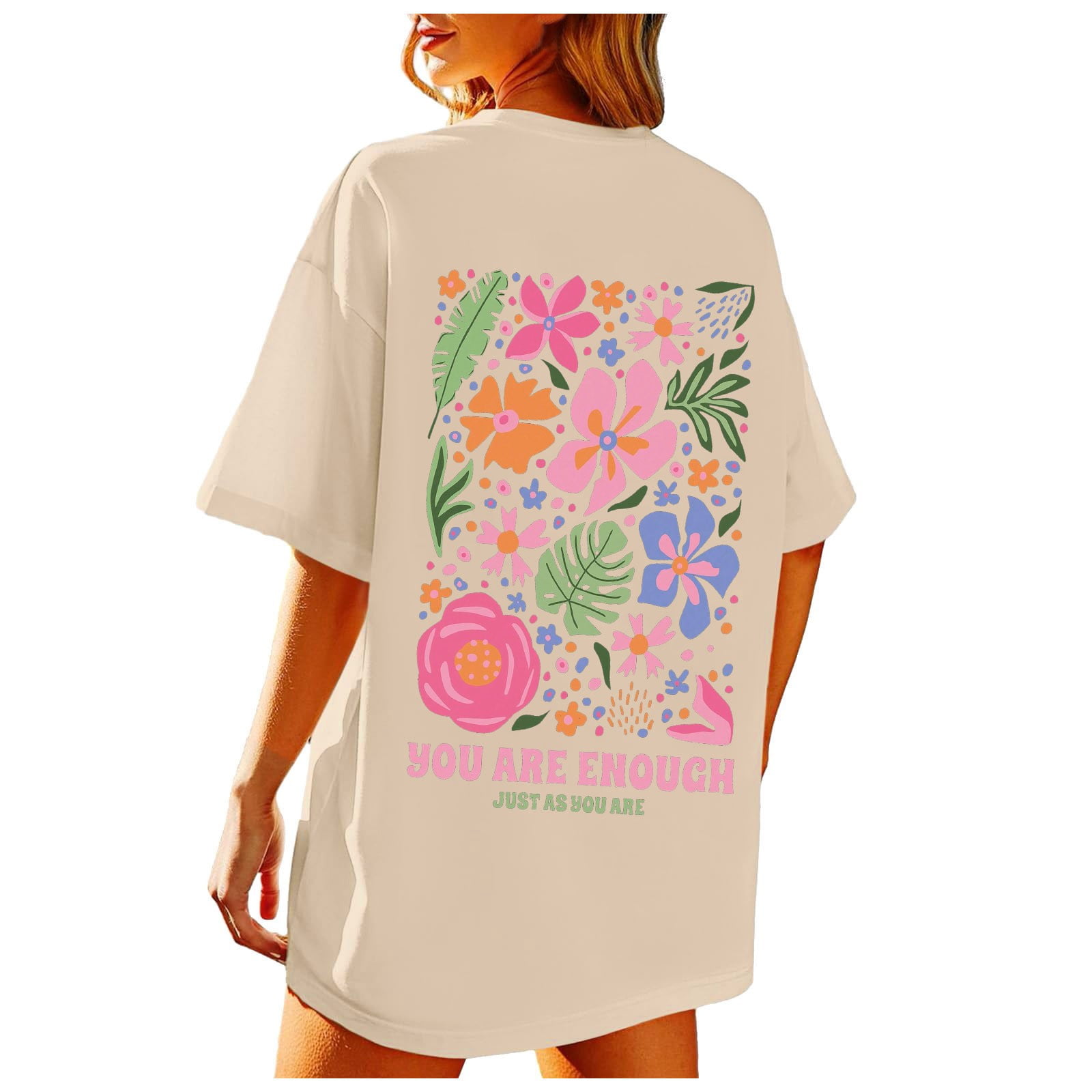 Womens Oversized Tee Shirts Beach Oversized Graphic Vintage Baggy Tees ...