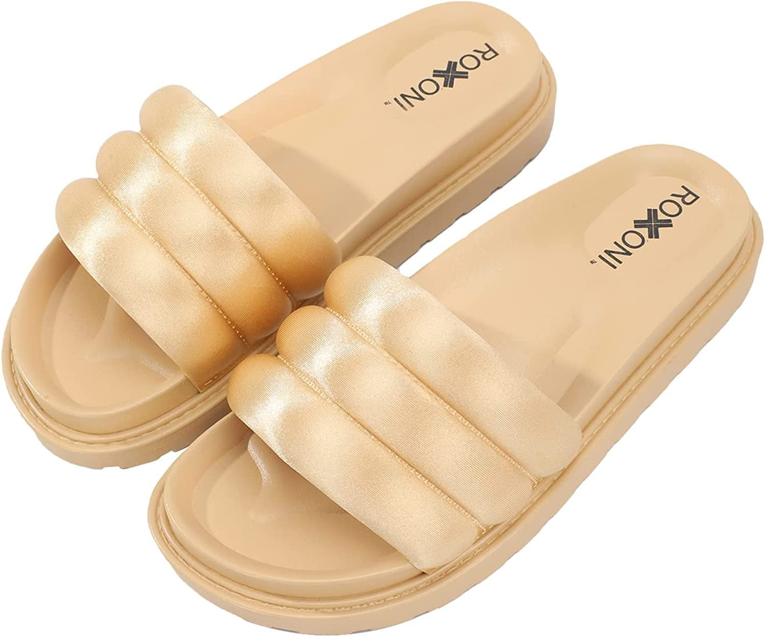 Womens Padded Strap Slide Sandals; Stylish Open Toe Sandals in 4 ...