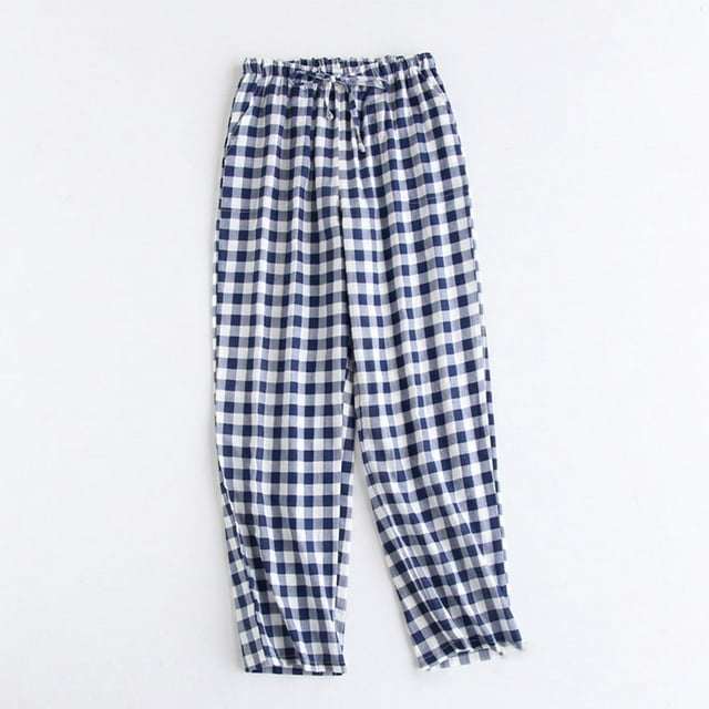Womens Pajama Pants Lightweight Soft Cotton Plaid Casual Lounge Sleep