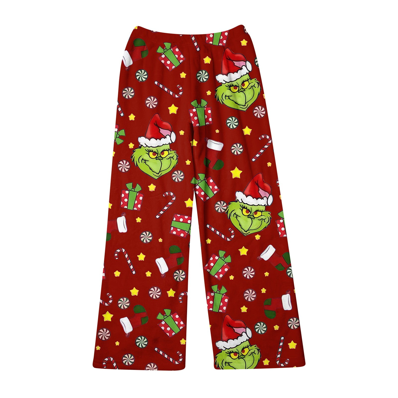 Womens Pajama Pants，Womens Fuzzy Christmas Grinch Pajama Pants – Warm ...