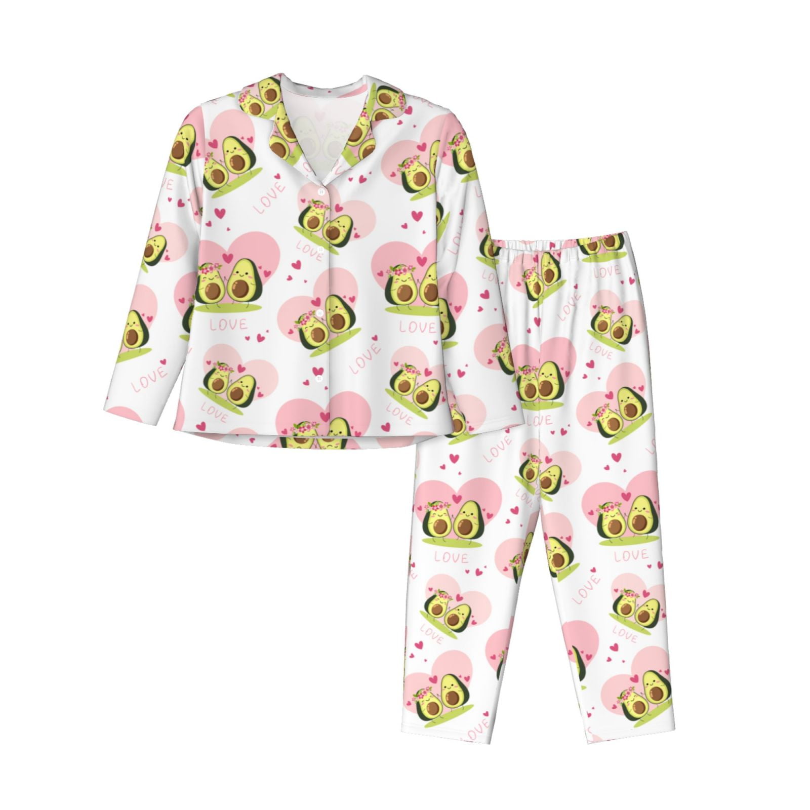 Womens Pajamas Sets 2 Pack - Avocado Lovers Long Sleeve Sleepwear ...