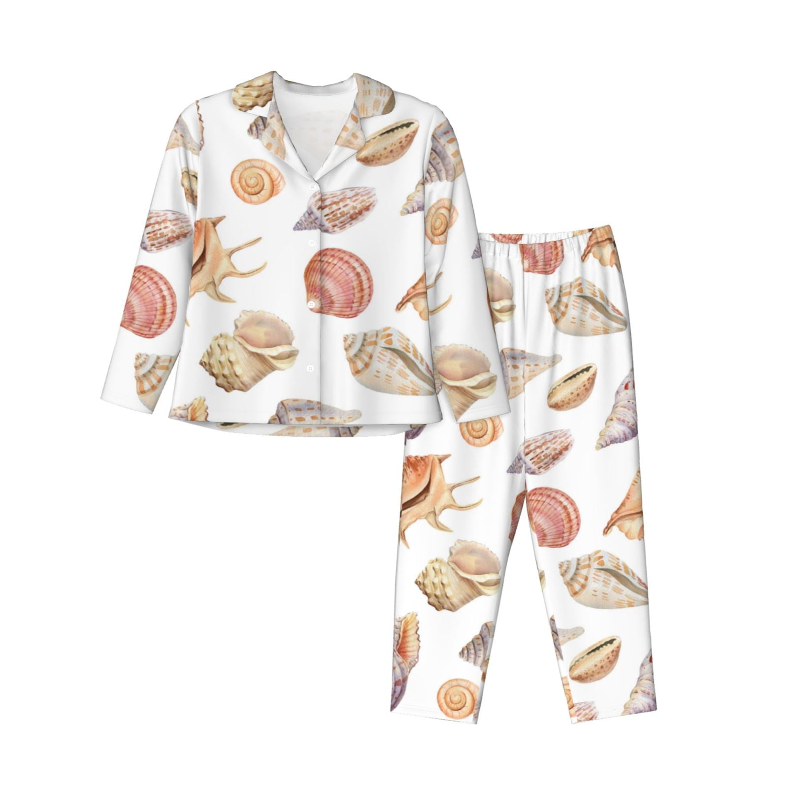 Womens Pajamas Sets 2 Pack - Conch Shell No.J924 Long Sleeve Sleepwear ...