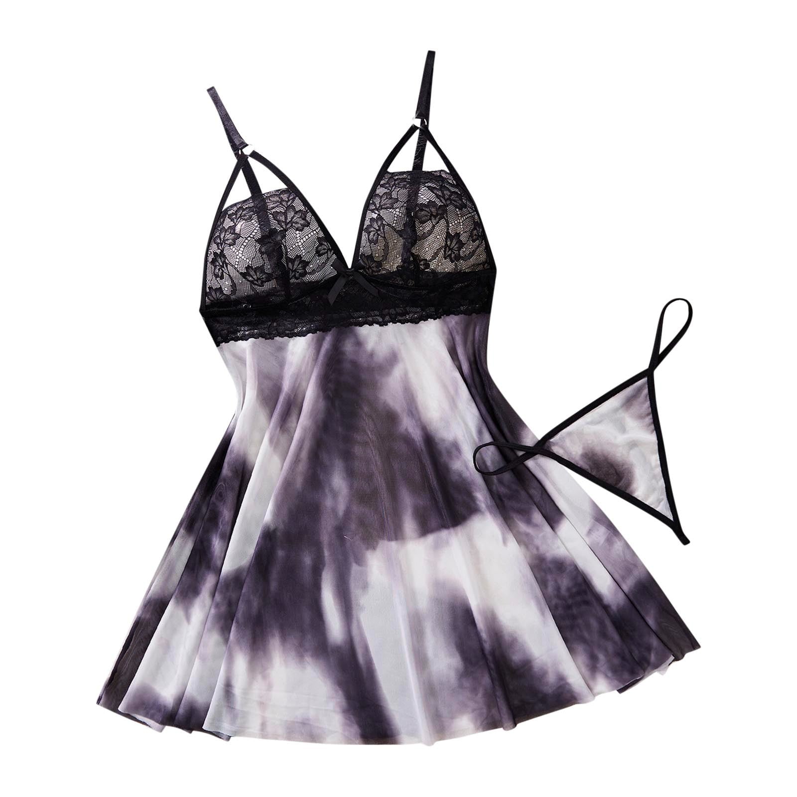 Womens Pajamas Sets Nightgowns for Women Honeymoon V Neck Lace Chemise ...