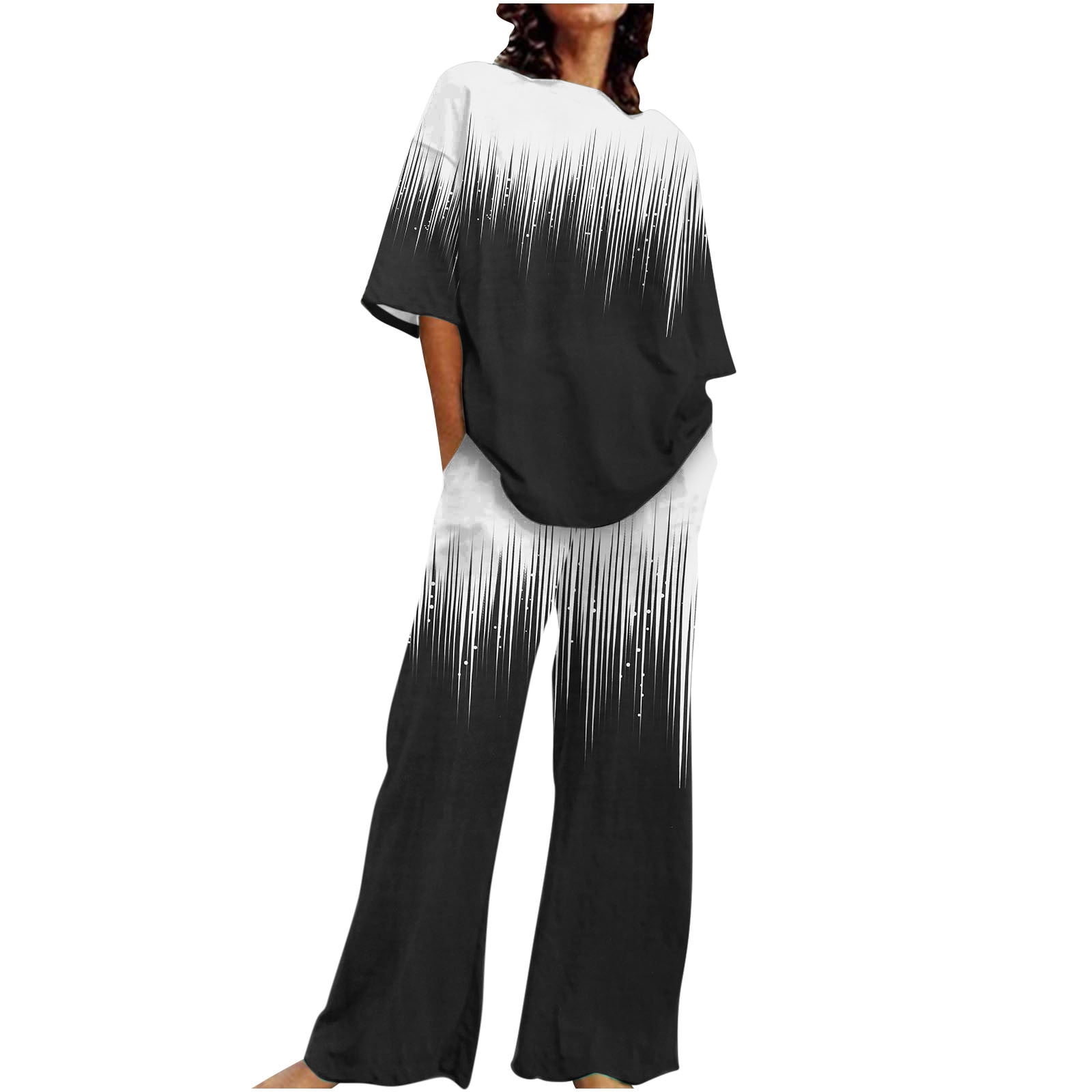 Womens Pant Sets 2 Piece Outfits Casual Linen 2 Piece Set 2 Piece Sets ...