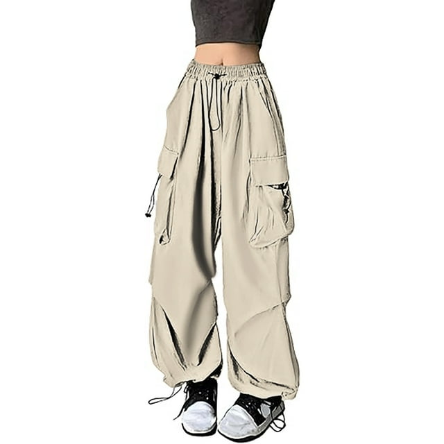 Womens Pants Baggy Cargo Streetwear Hop Joggers Sweatpants Drawstring