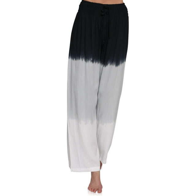 Womens Pants Boho Dipped Tie Dye Wide Leg Palazzo Lounge Pants