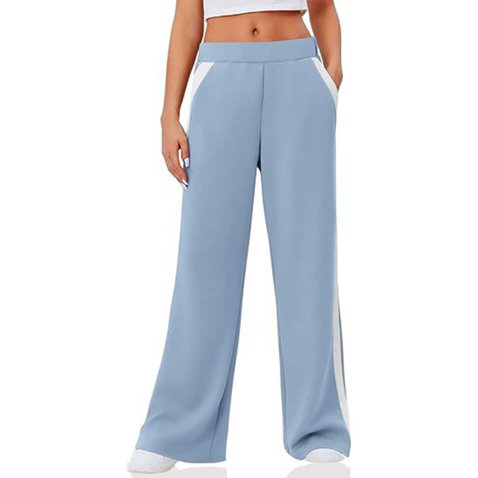 Womens Pants Wide Leg Yoga Loose Fit Workout with Pockets Fitness ...