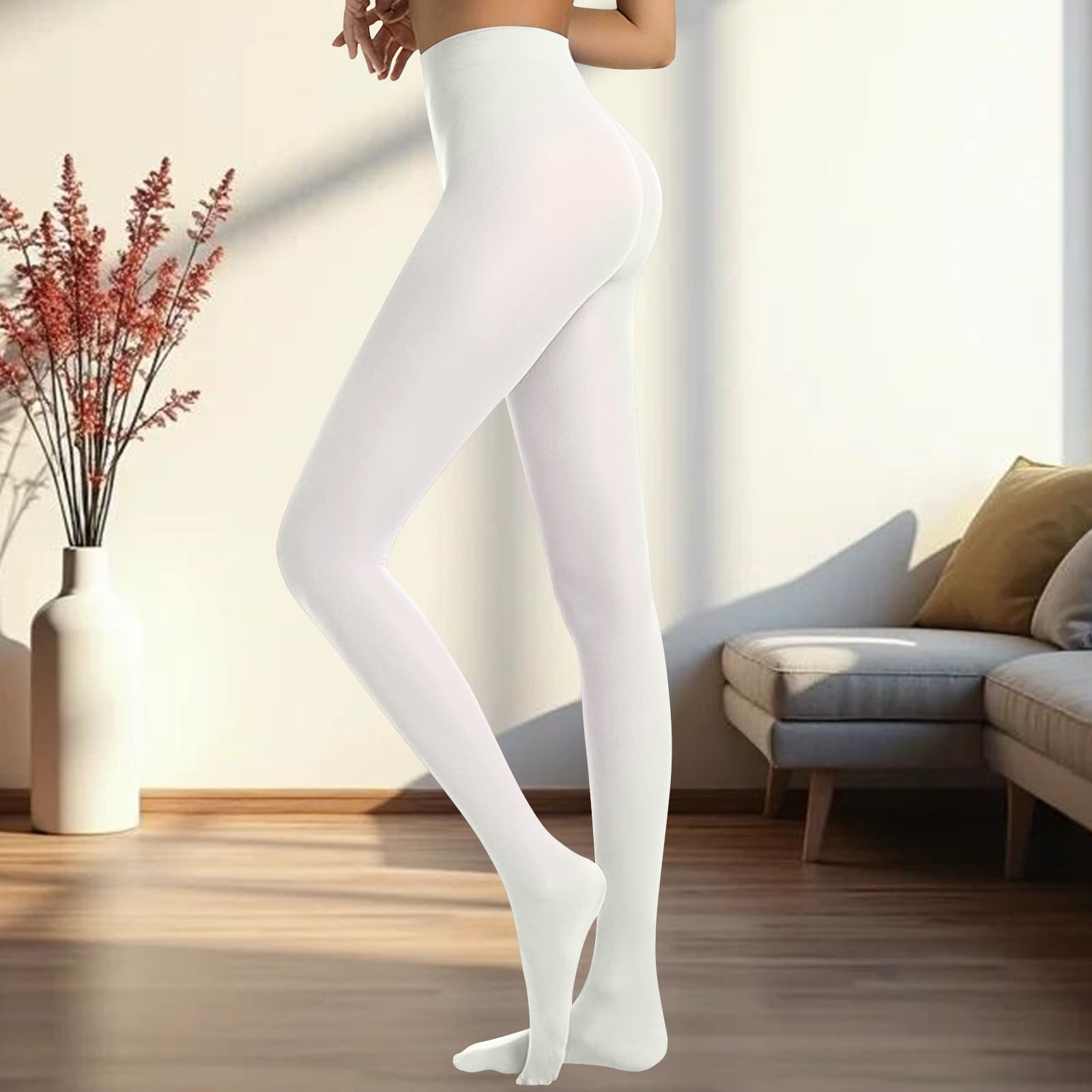 Womens Pantyhose Tights 80S Soft Semi Opaque Solid Color Footed ...