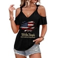 Womens Patriotic Shirts Red White and Blue V Neck Short Sleeve Tops ...