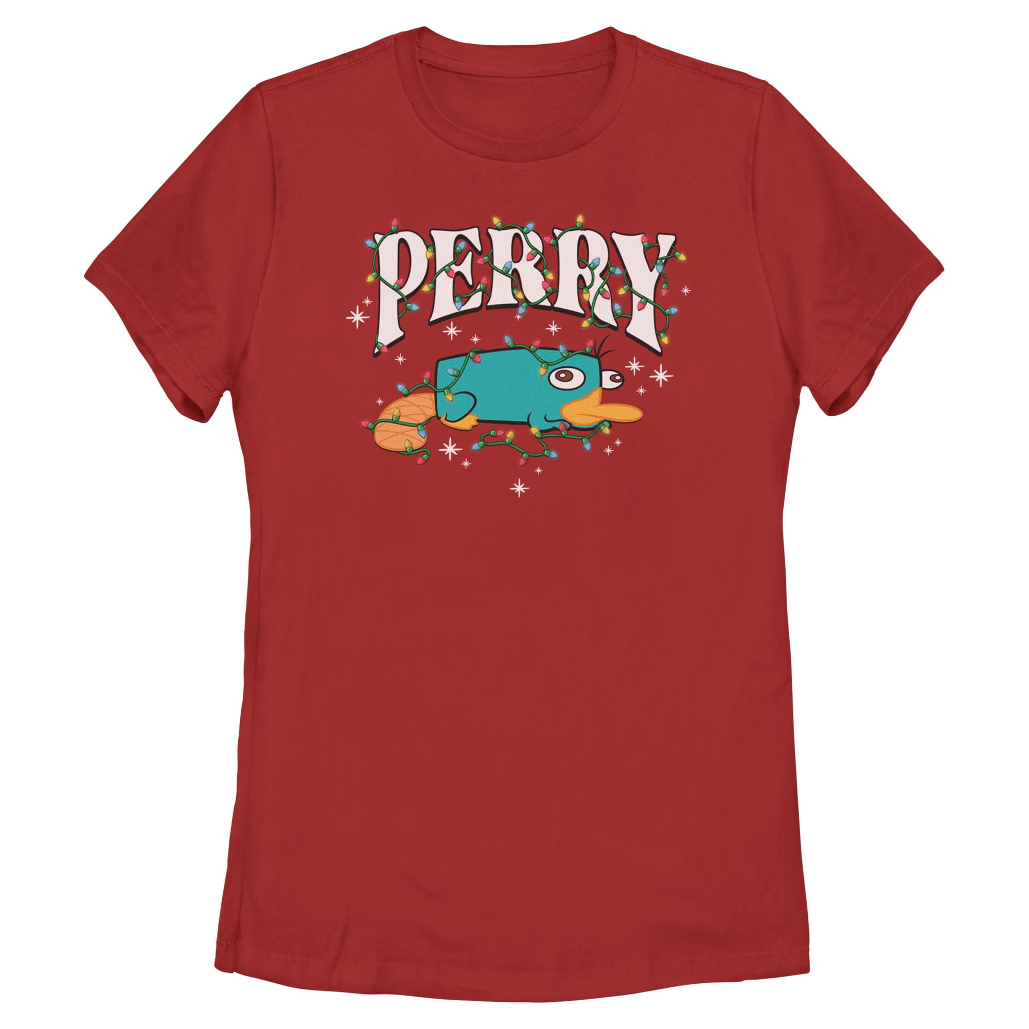 Womens Phineas and Ferb Perry the Platypus Christmas Lights T Shirt ...