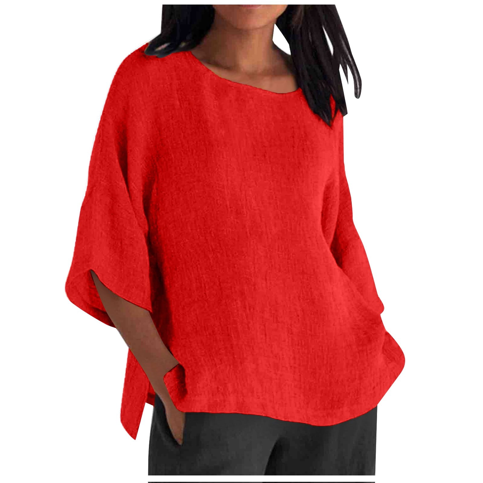 Womens Plain Tshirts Long Sleeve Going Out Tops for Women Fall Summer 3 ...