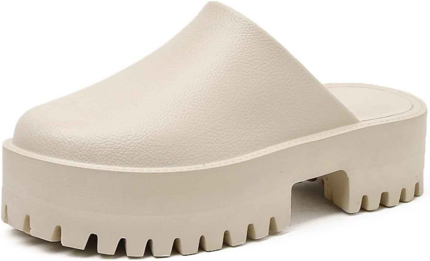 Womens Platform Mules Slip On Sandals Closed Toe Clogs Non-Slip Thick ...