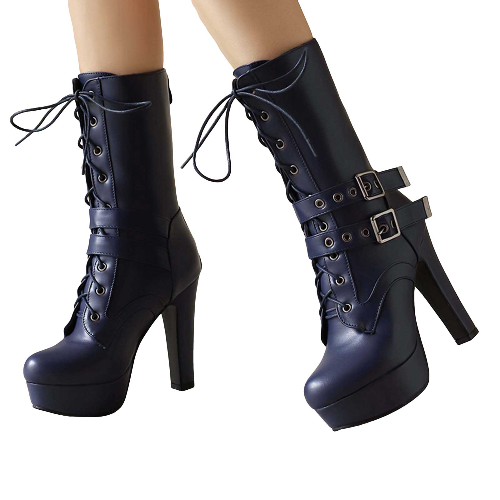Elegant Mid Calf Combat Boots Pictures