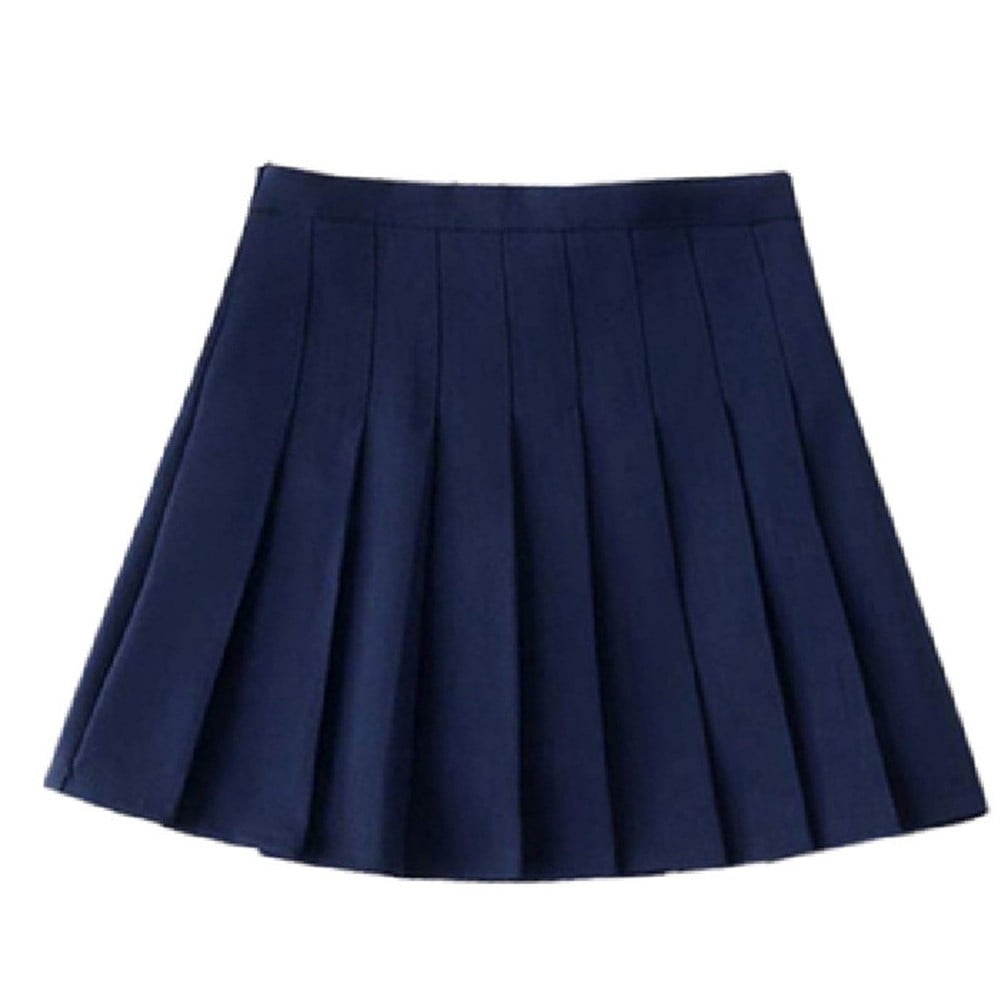 Womens Pleated Skirt College Style Button Pleated Skirt Jk Uniform All ...