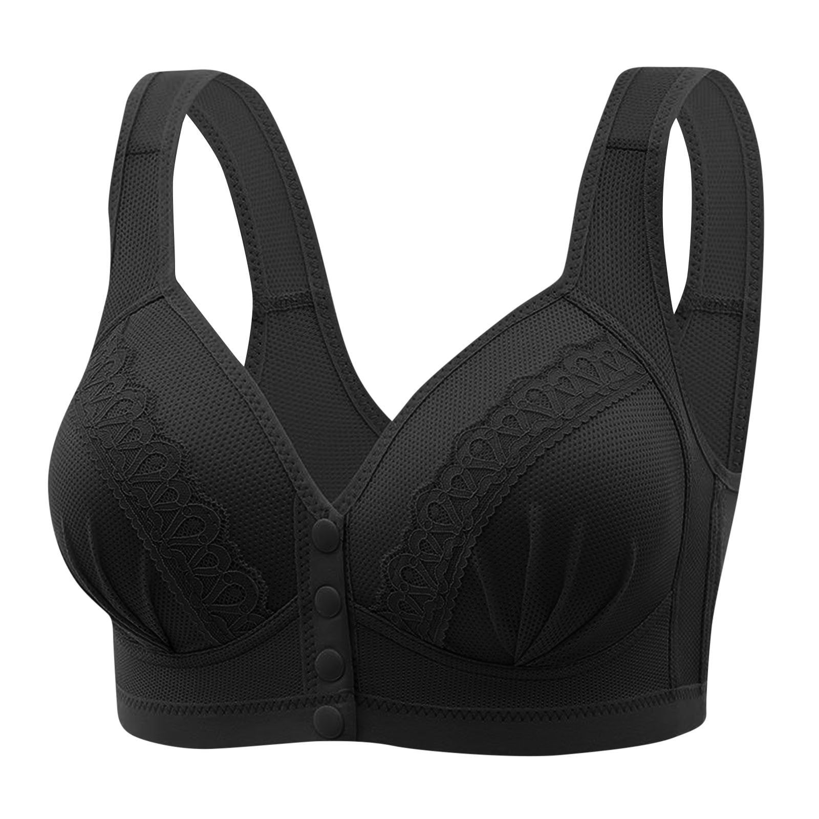 Womens Plus Size Bras Full Coverage Front Closure Wirefree Comfort Underwear Bra Ladies
